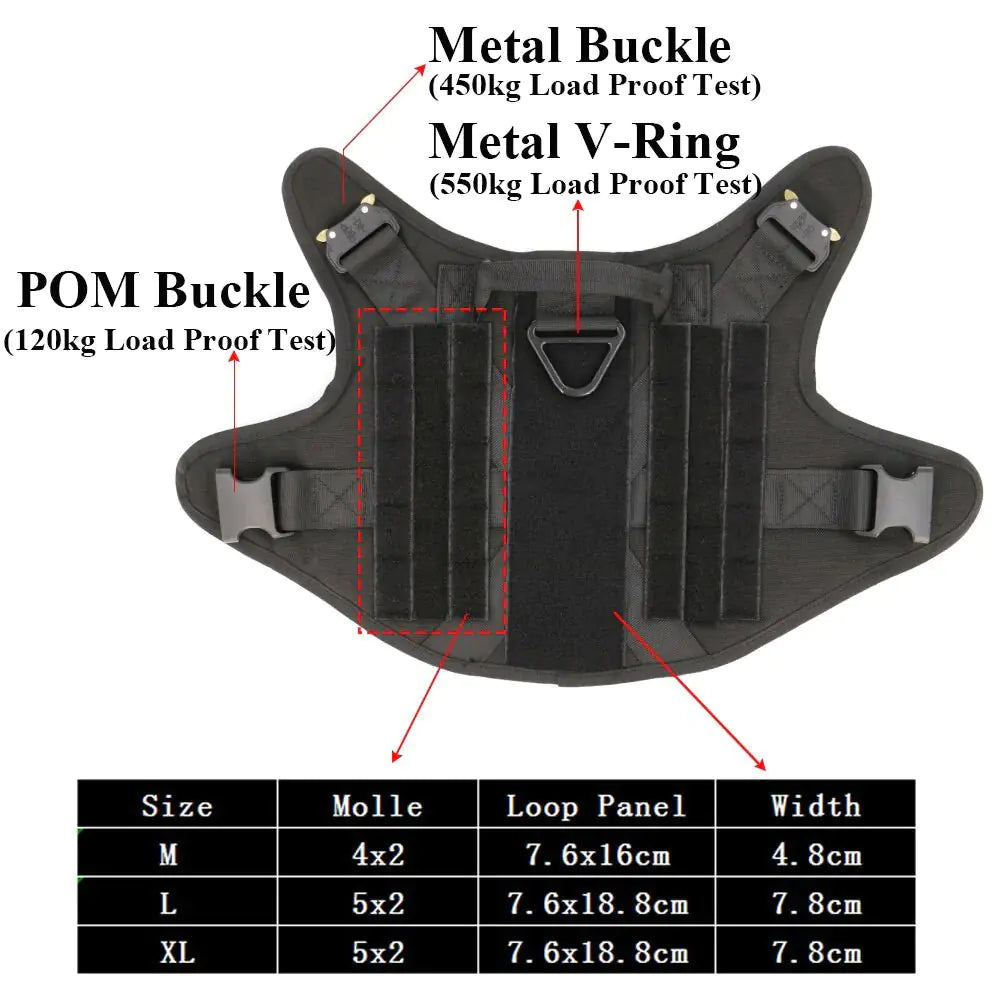 Metal Buckle Tactical Dog Harness – AKIRA-PRO-SUPPLIES